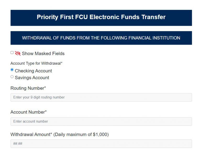 Online Payment Instructions - Priority First Federal Credit Union